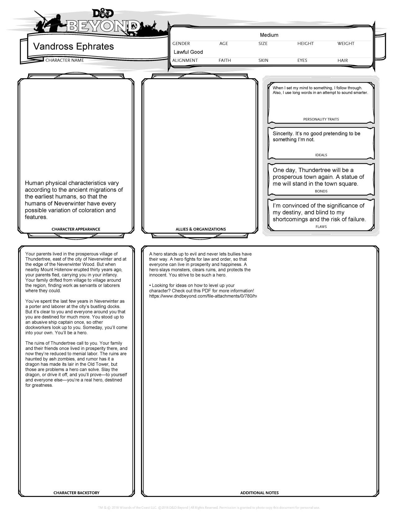 Contoh Pre-Made Character Sheet D&D (Human Fighter) – Dungeons ...